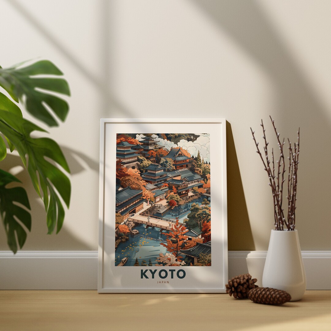 Kyoto Wall Art Print, Kyoto Travel Poster, Japan Art Print, Kyoto Wall Art Hang, Japan Poster - Etsy