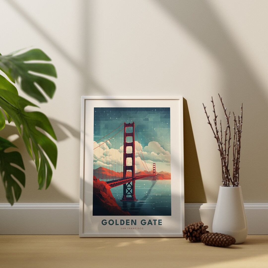 Golden Gate Travel Print Poster San Francisco Travel Print Golden Gate Art Print San Francisco ...