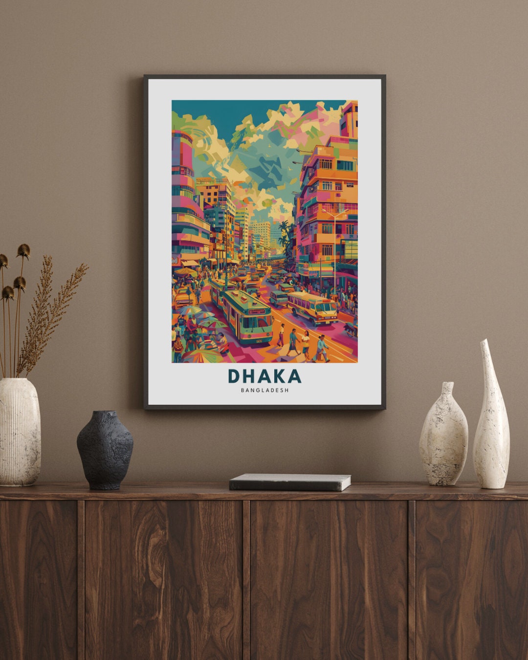 Dhaka Print, Dhaka Poster, Bangladesh Wall Hanging Art, Bangladesh City ...