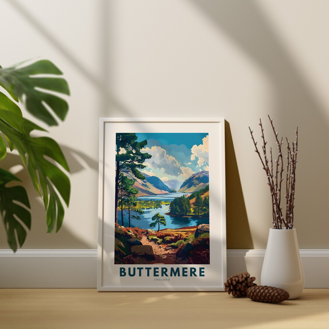 Buttermere Wall Art Print, Buttermere Wall Travel Poster, England Wall ...