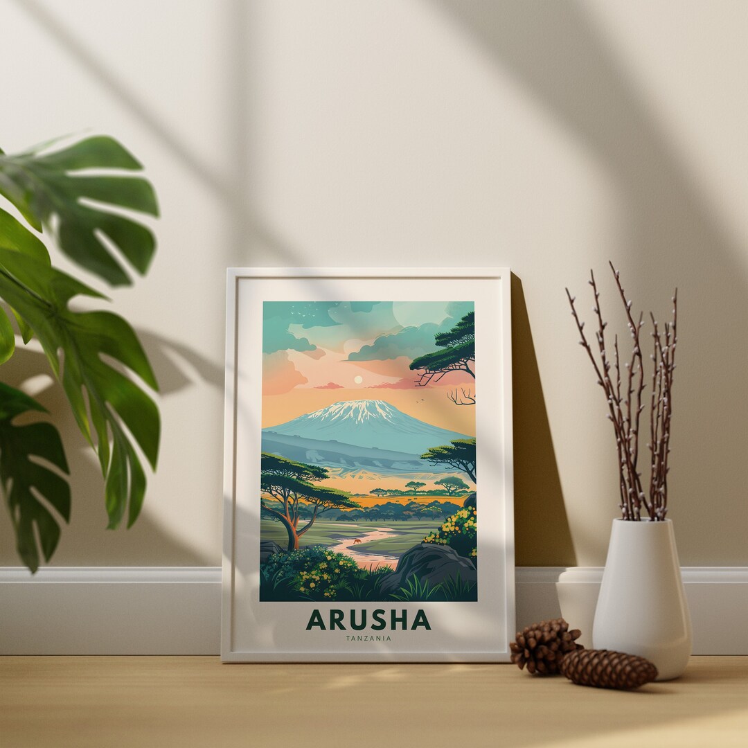 Arusha Wall Art Print, Arusha Art Poster, Tanzania Wall Hanging Art ...