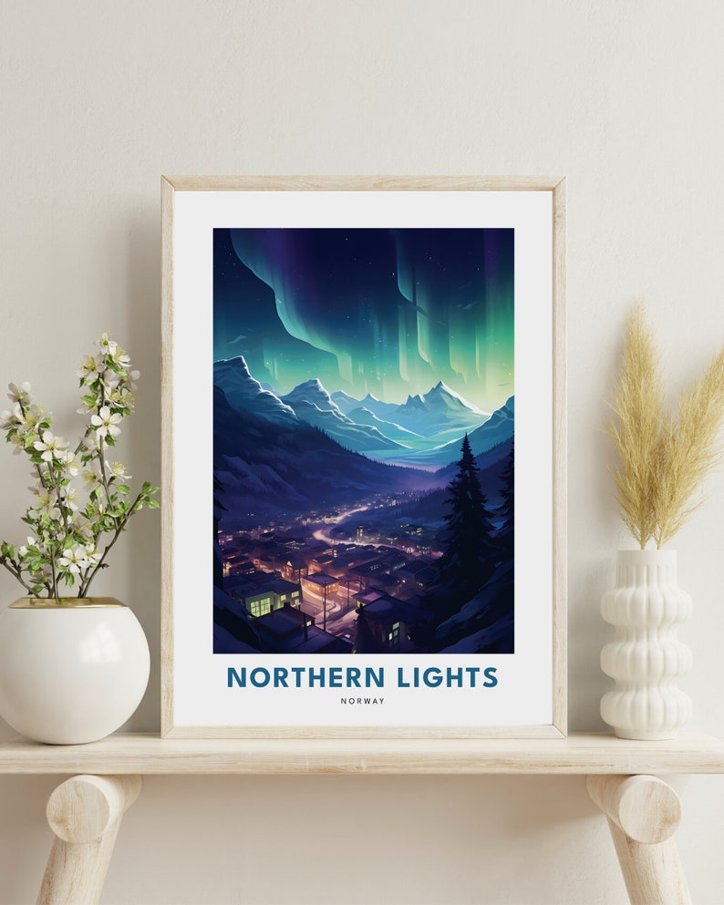 Northern Lights Print - Aurora Borealis Print - Northern Lights Poster ...