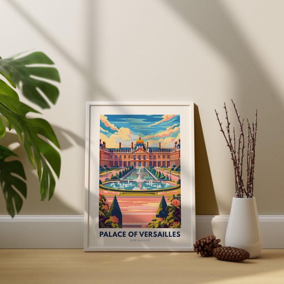 Palace of Versailles Art Print, Palace of Versailles Wall Travel Poster, France Wall Decor ...