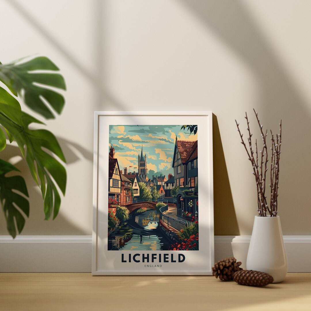 Lichfield Wall Art Print, Lichfield Wall Travel Poster, England Wall ...