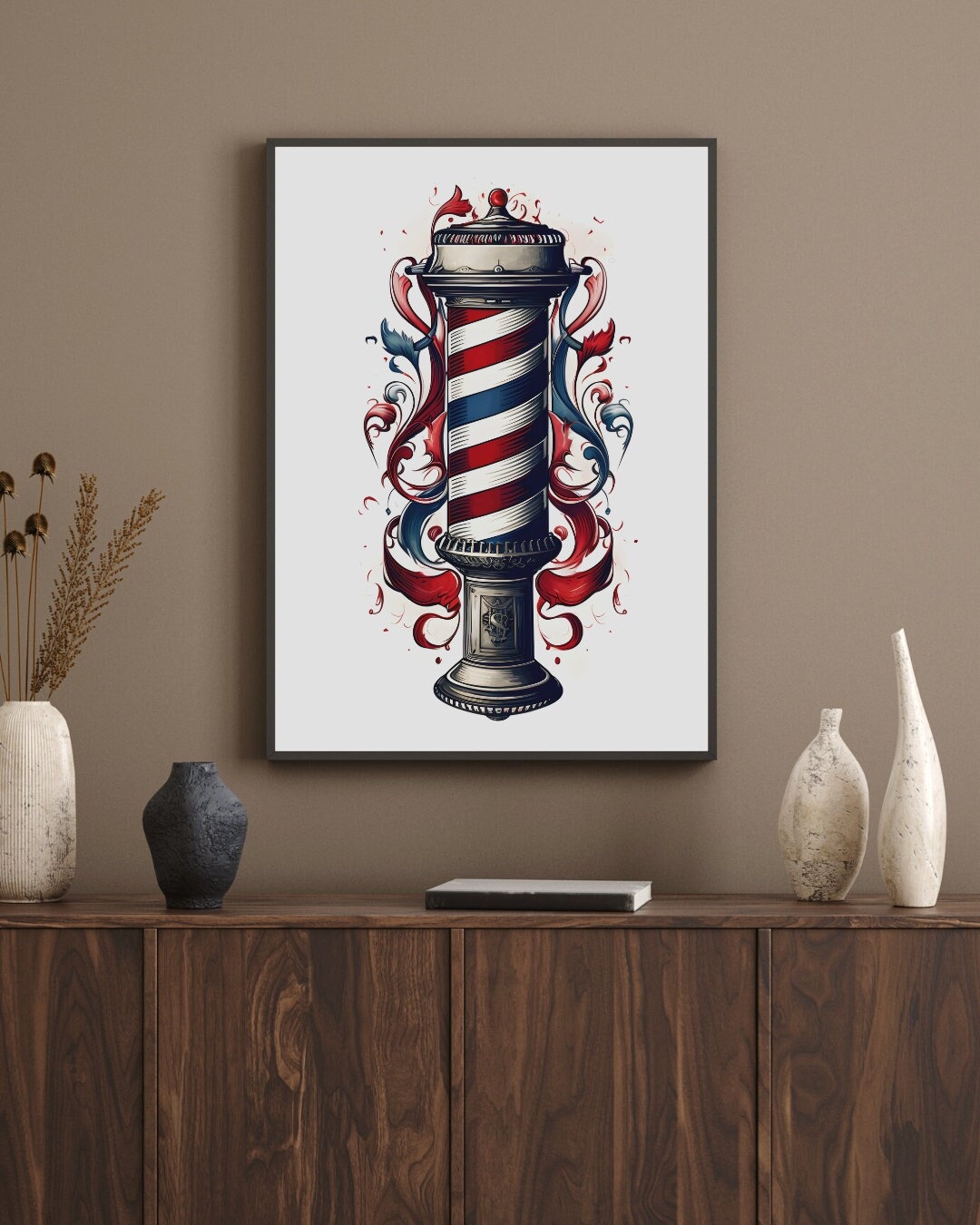 Barber Pole Print - Barbershop Wall Art Print - Gift for Barber - Hair ...