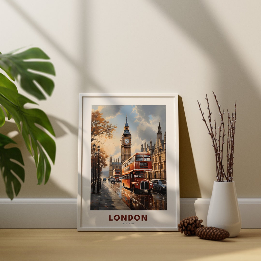London Print - Vintage London Poster - London Wall Art - London Art ...