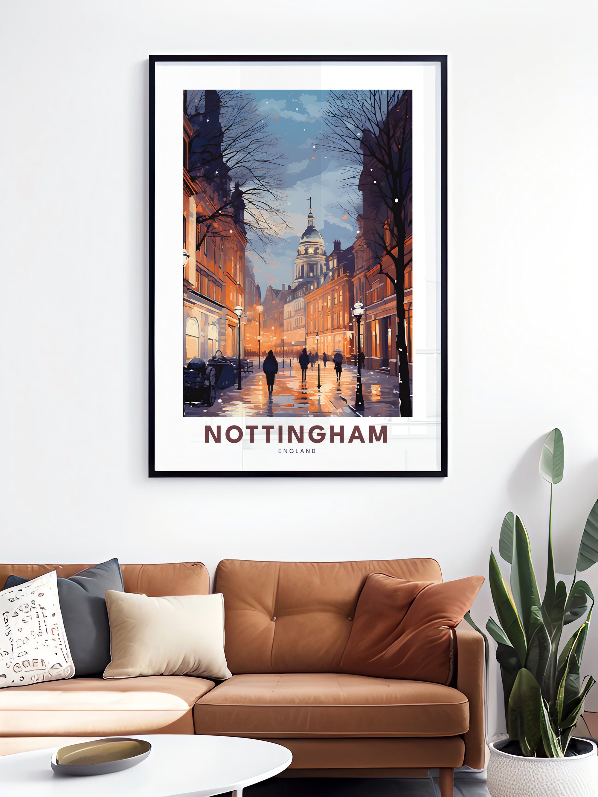 Nottingham Print, Nottingham City Poster, England City Wall Art, UK ...