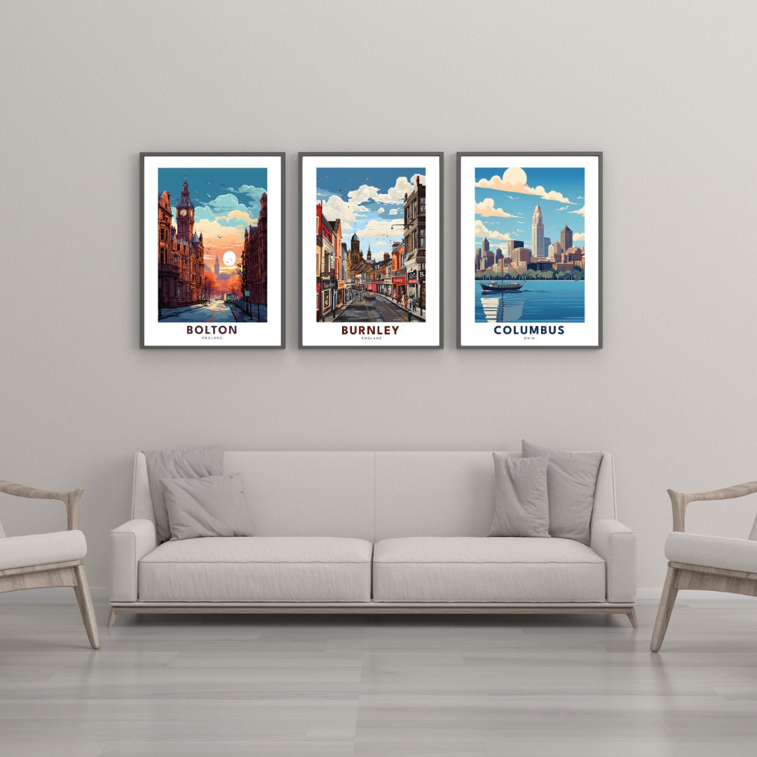 Burnley Print, Burnley City Poster, England City Wall Art, Burnley Wall ...