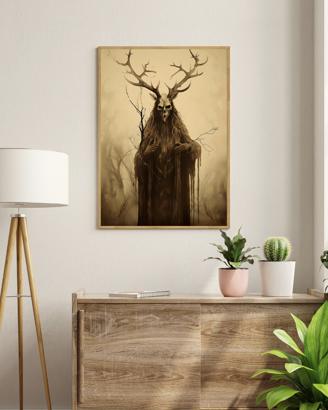 Deer Cult of the Forest, Gothic Wall Art Print, Victorian Print, Dark ...