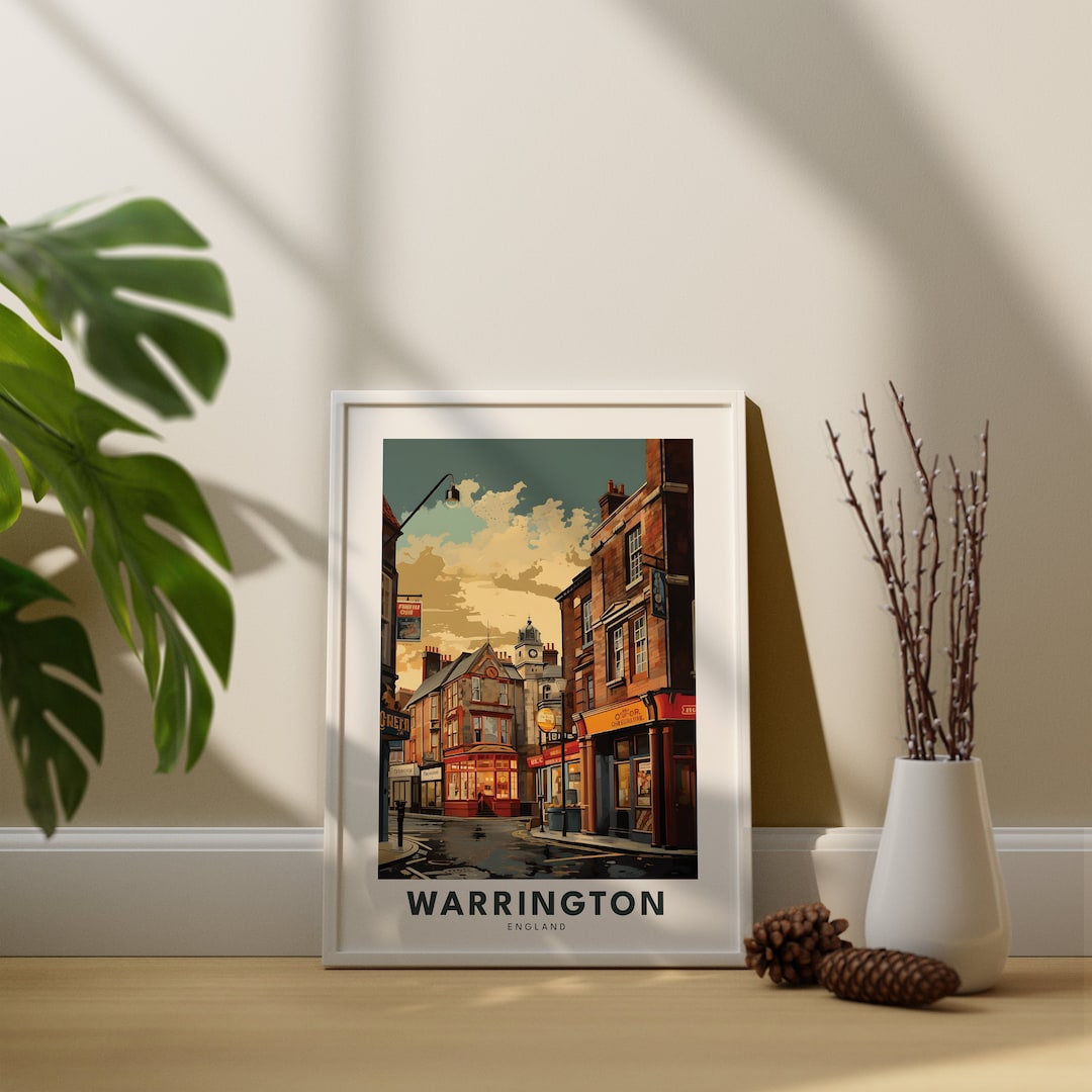 Warrington Print, Warrington Poster, England Wall Art, Warrington Art ...