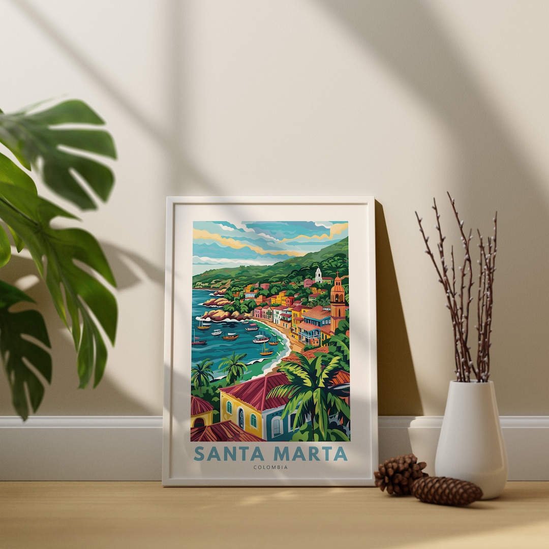 Santa Marta Art Print, Santa Marta Poster, Colombia Wall Decor, Santa ...