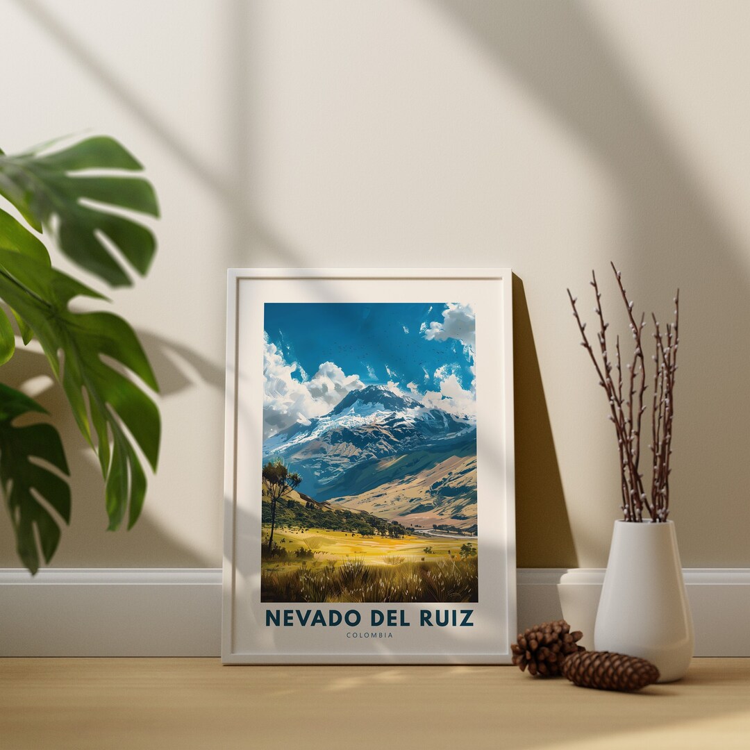 Nevado Del Ruiz Volcano Wall Art Print, Nevado Del Ruiz Wall Travel ...