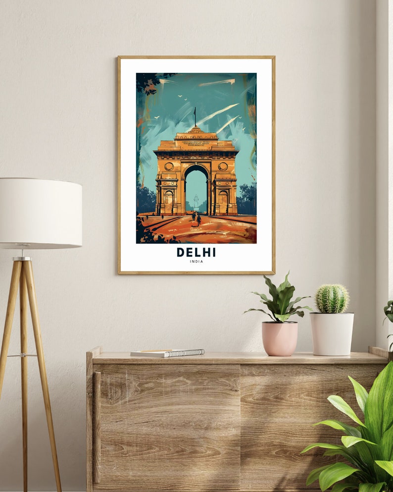 Delhi Travel Art Print, Delhi Wall Art Poster, India Wall Hanging Art ...