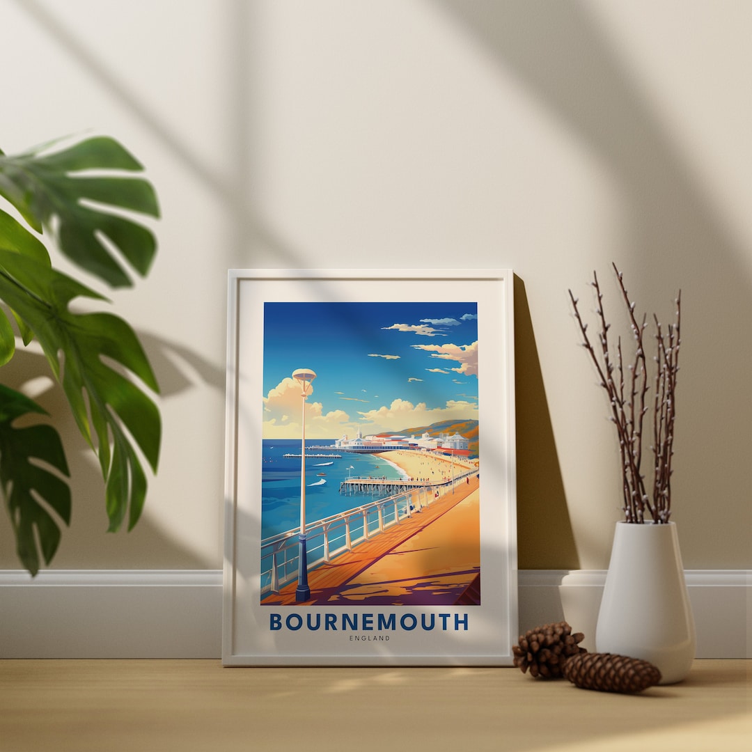 Bournemouth City Print, Bournemouth Poster, England Wall Art, UK Poster ...