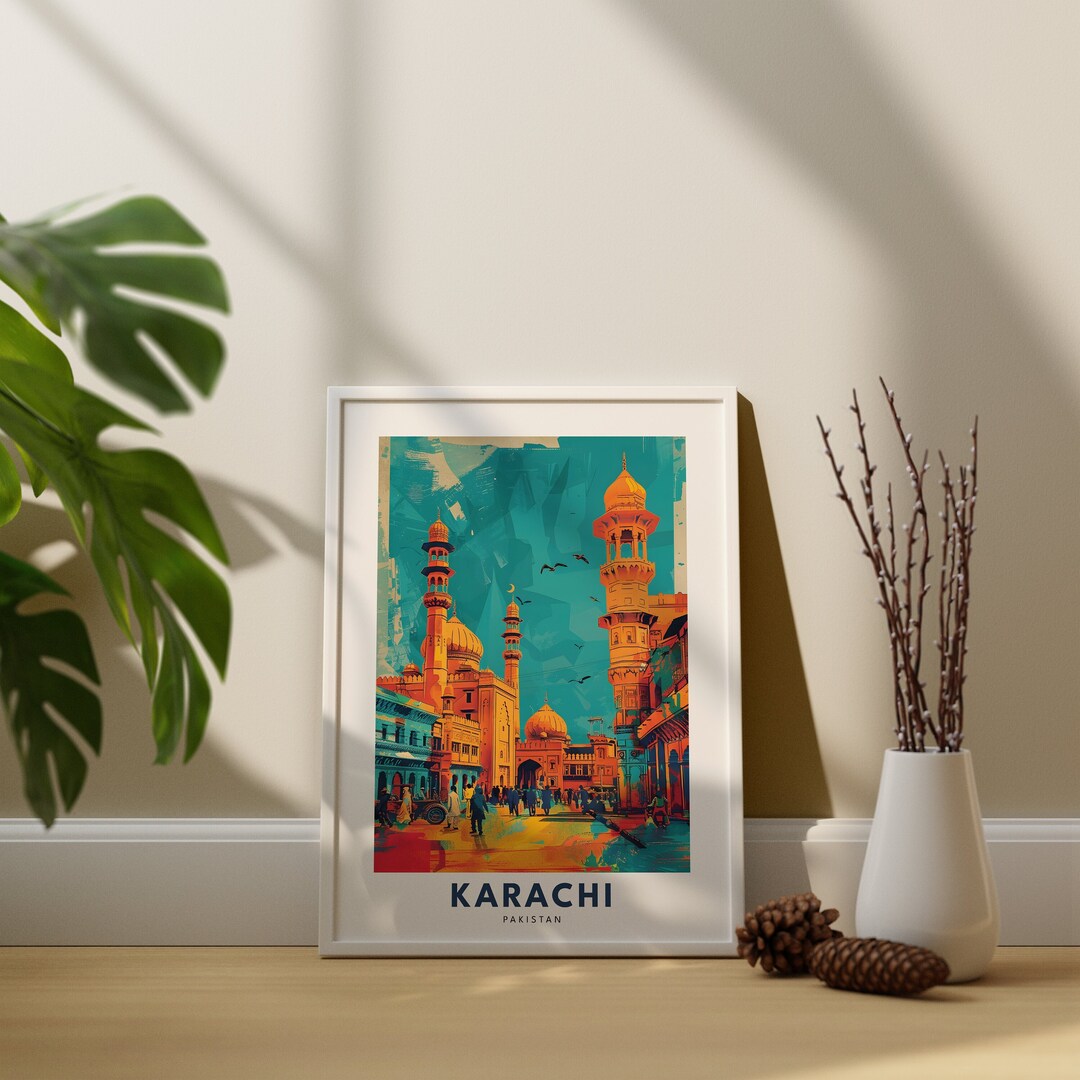 Karachi Print, Karachi Poster, Pakistan Wall Hanging Art, Pakistan City ...
