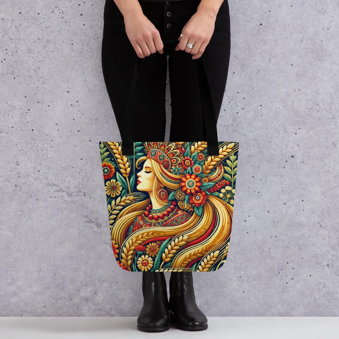 Slavic Folk Art Tote Bag Handmade Boho Shoulder Bag With Unique Ethnic ...