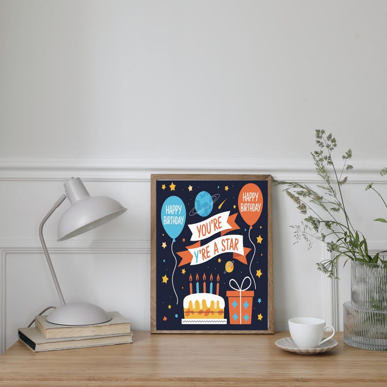 Galaxy Birthday Card | Instant Download | Printable Card | You're a ...