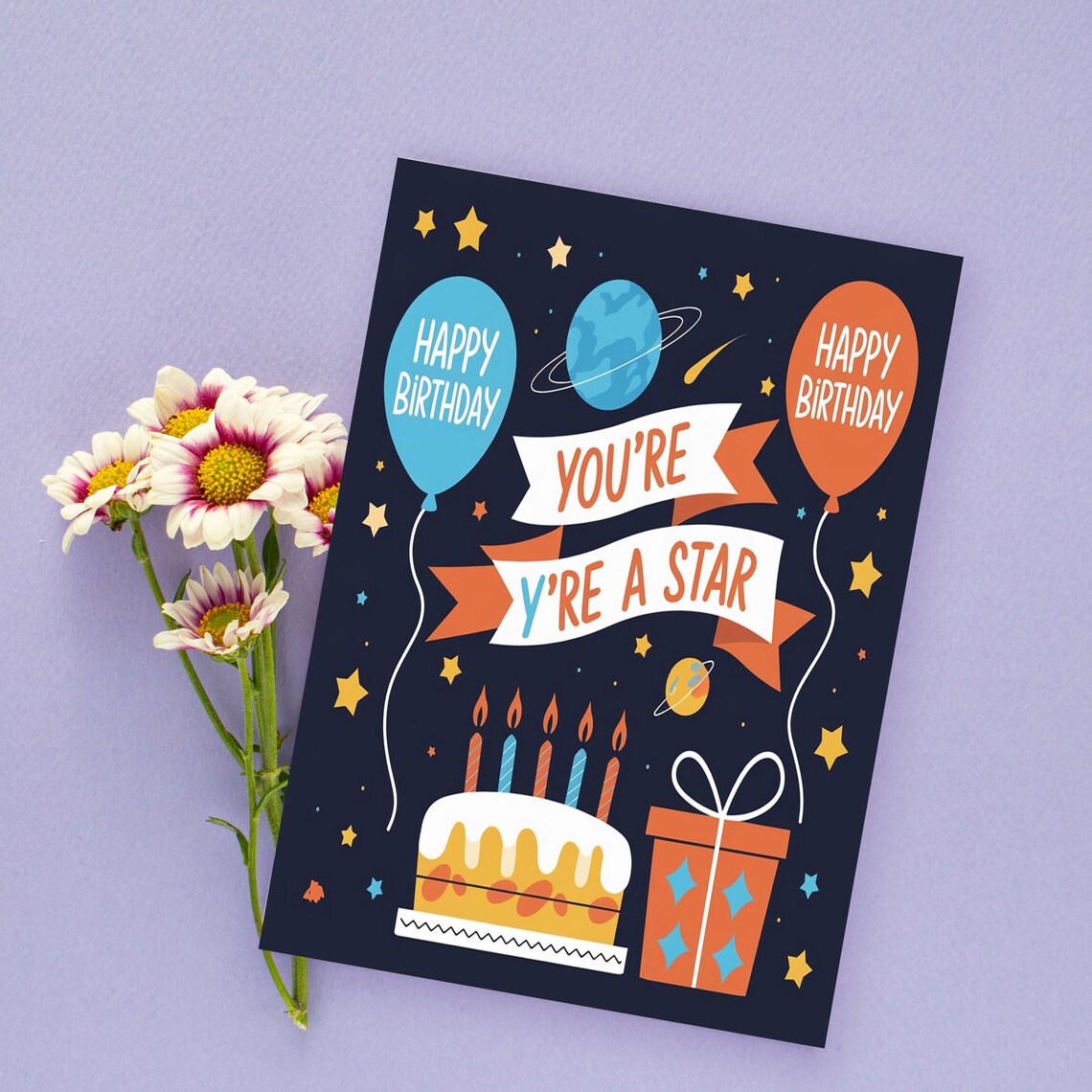 Galaxy Birthday Card | Instant Download | Printable Card | You're a ...