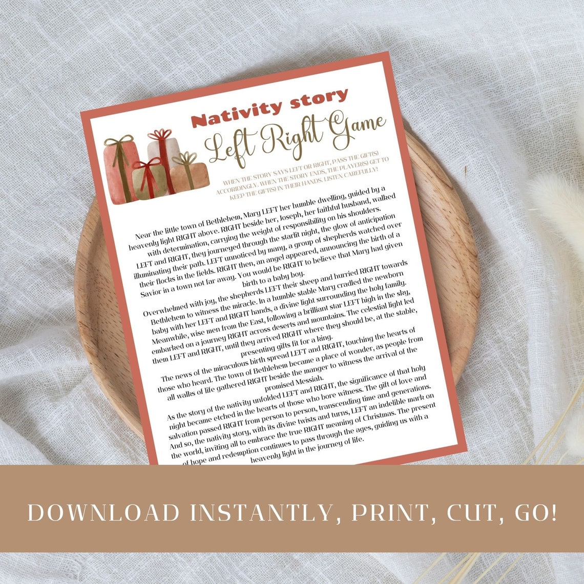 Nativity Story Left Right Christmas Game, Christmas Pass the Game Gift ...