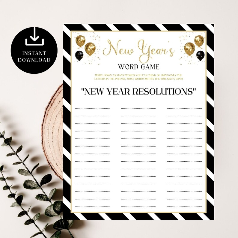 New Year's Eve Party Game Printable, Virtual Party Games, Icebreaker ...