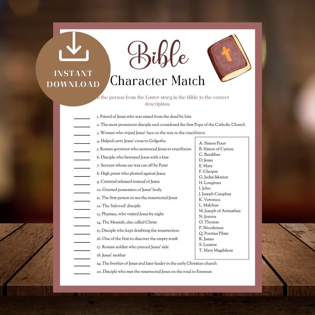 Bible Games, Easter Character Match Game, Fun Sunday School Activity ...