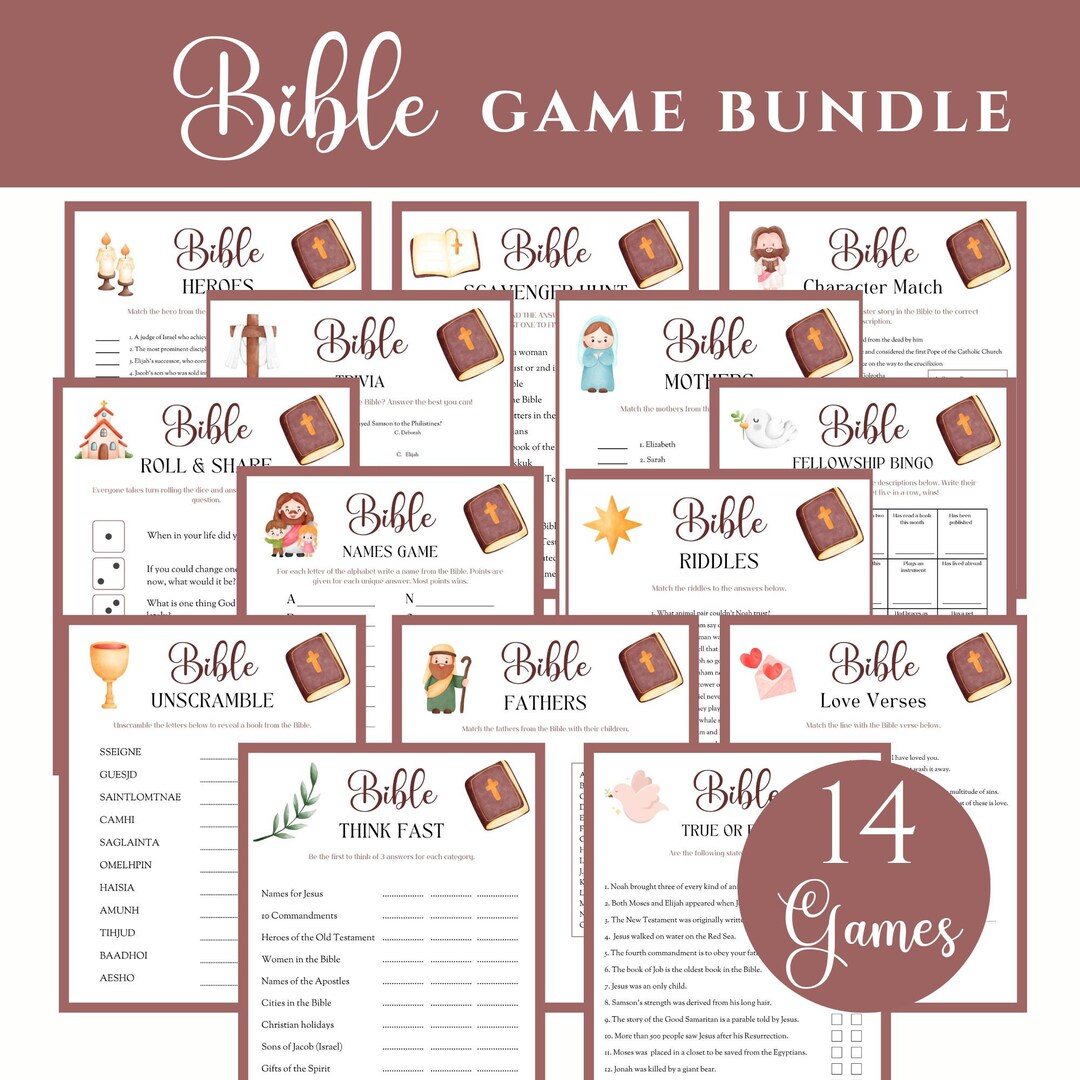 Bible Game Bundle, Fun Bible Study, Youth Group Activities, Sunday ...