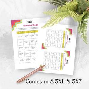 60th Birthday Party Game 1964, Born in 1964, 1964 Trivia Game, Bingo What Did I Do, 60 Year Old ...