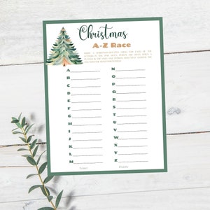 Christmas A-Z Race, Christmas Party Games Easy, Last Minute Idea Word ...