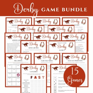 Derby Games Printable Big Bundle, Triple Crown Party, Horserace, Fun ...