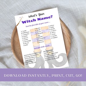 What's Your Witch Name Halloween Activity, Party Game Printable ...