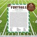 Football Word Search Party Game, American Football Games for Kids Teens ...