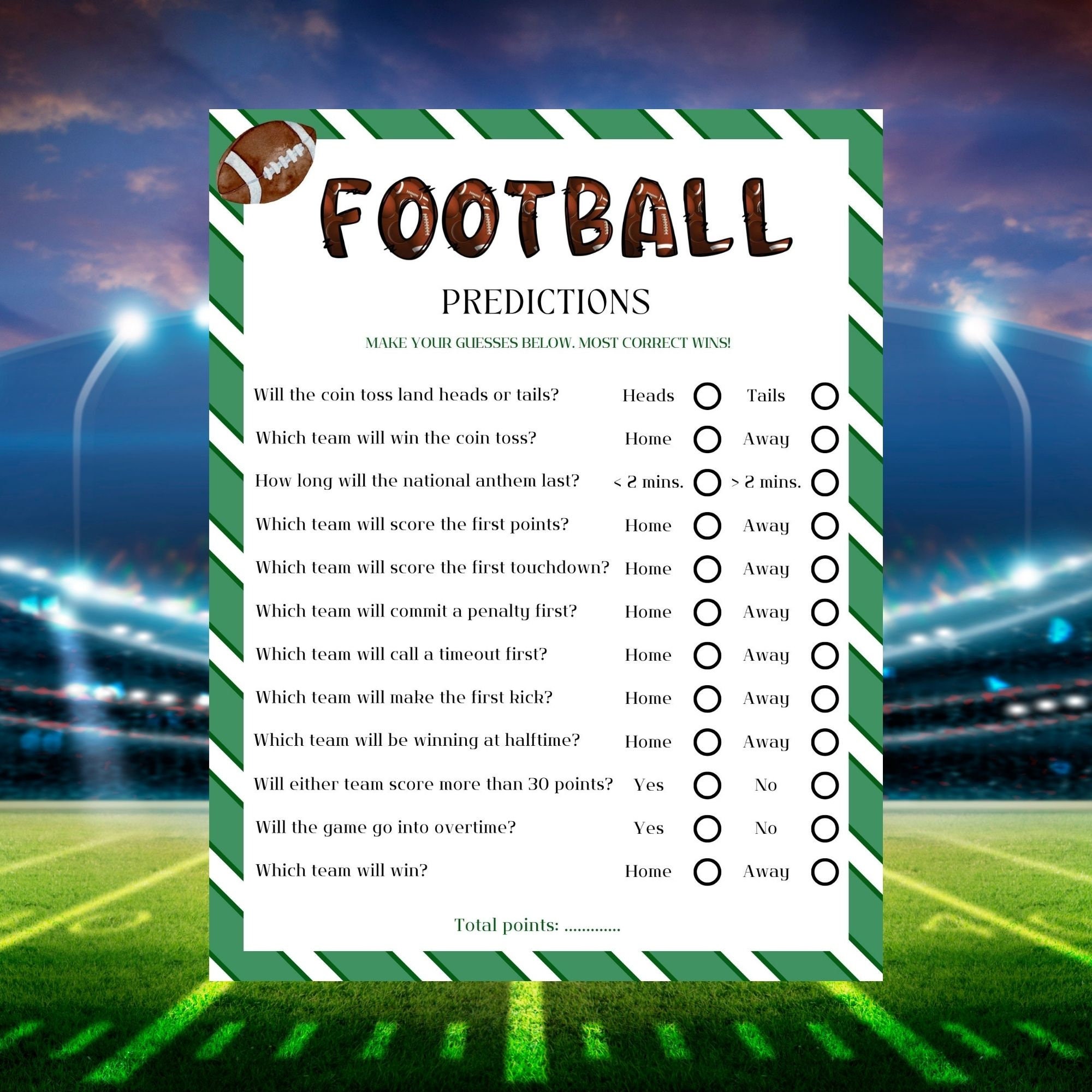 Football Party Games, Game Predictions, American Football for Kids ...