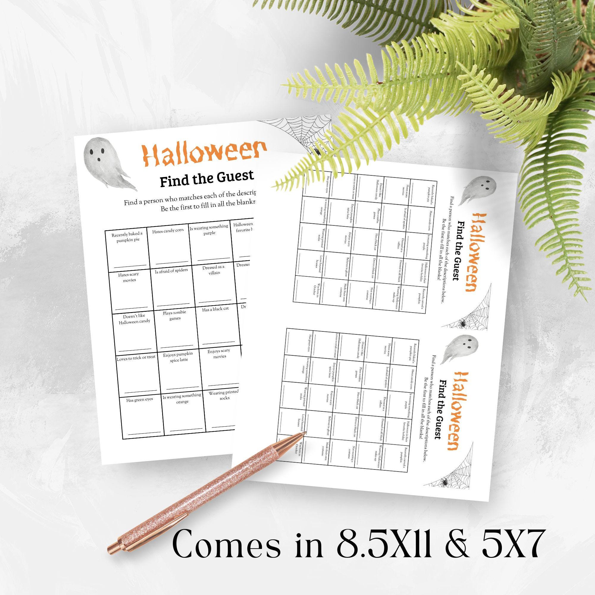 Find the Guest Human Bingo, Halloween Printable, Party Games for Kids ...