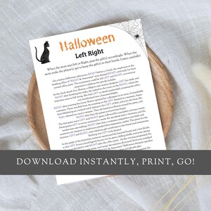 Left Right Game Halloween Printable, Office Party Game Halloween Party ...