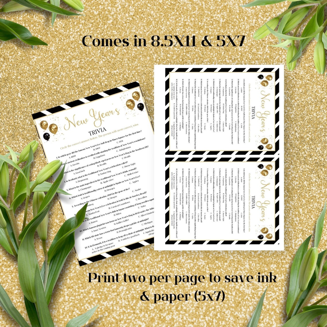 New Years Trivia Party Game Printable NYE Icebreaker - Etsy