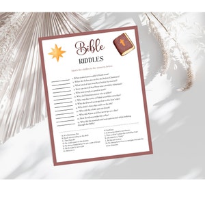 Bible Riddles Game, Fun Sunday School Quiz, Christian Printable, Kids ...