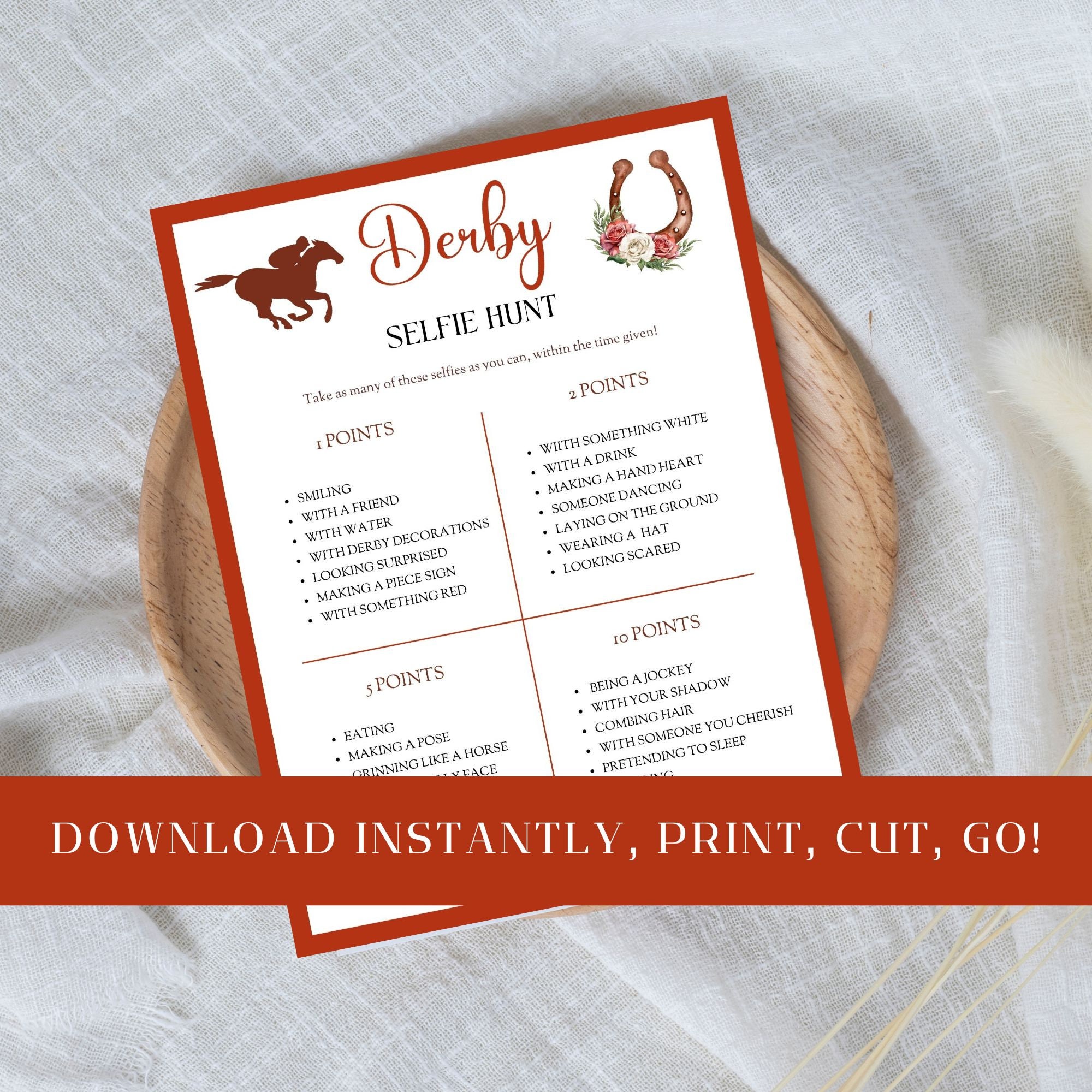 Kentucky Derby Selfie Scavenger Hunt, Triple Crown Party, Horserace ...