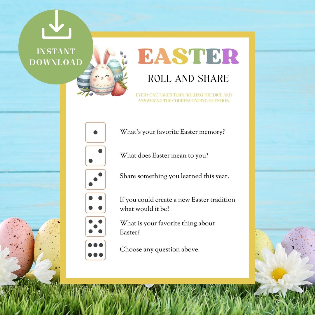 Easter Party Game, Roll and Share Dice, Fun Spring Activity for Kids ...