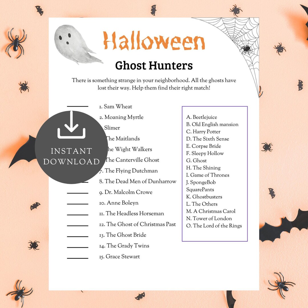 Match the Ghosts, Fun Printable, Halloween Party Games, Ghost Hunters ...