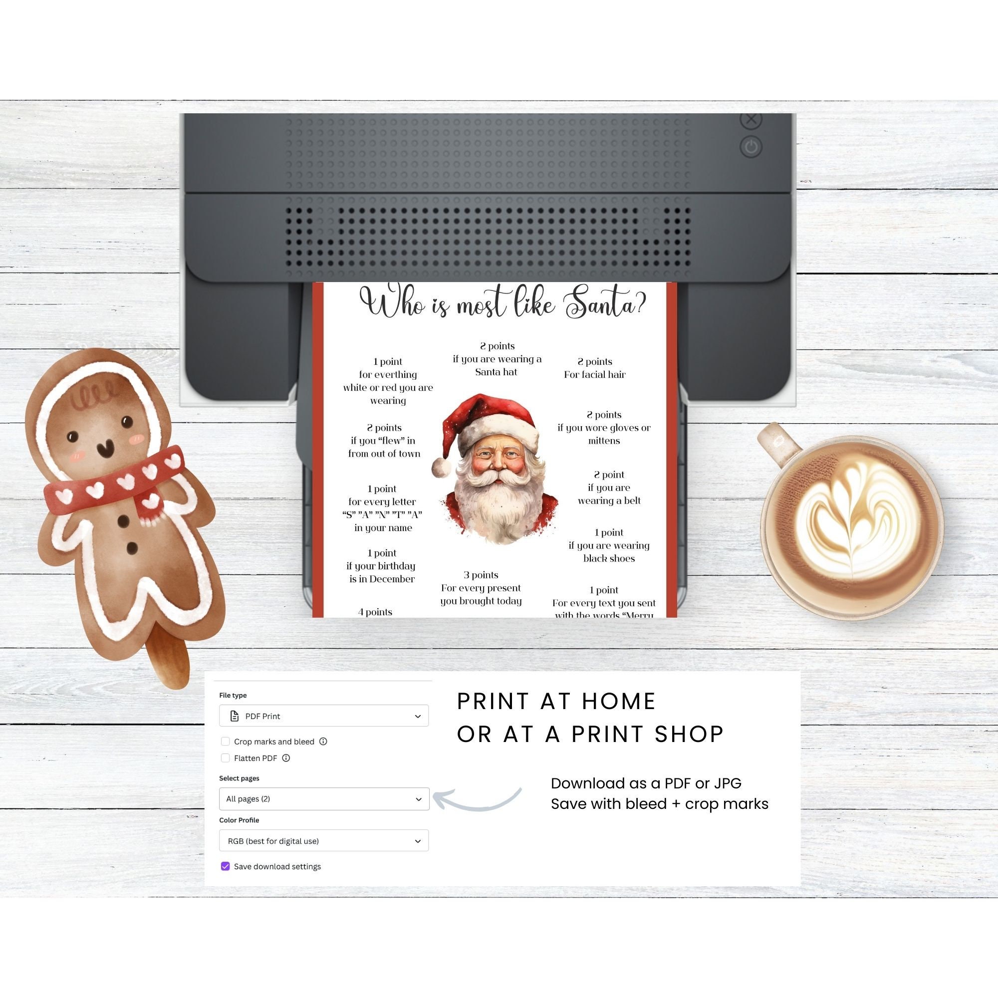 Christmas Who is Most Like Santa, Ice Breaker Game, Printable Family ...