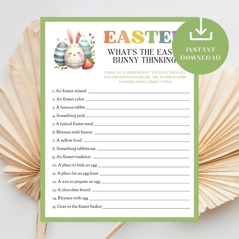 Easter Party Game, Fun Spring Activity for Kids Adults Teens, Family ...