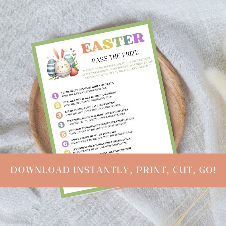 Pass the Prize Easter Party Game, Pass the Present Game for Kids Adults ...
