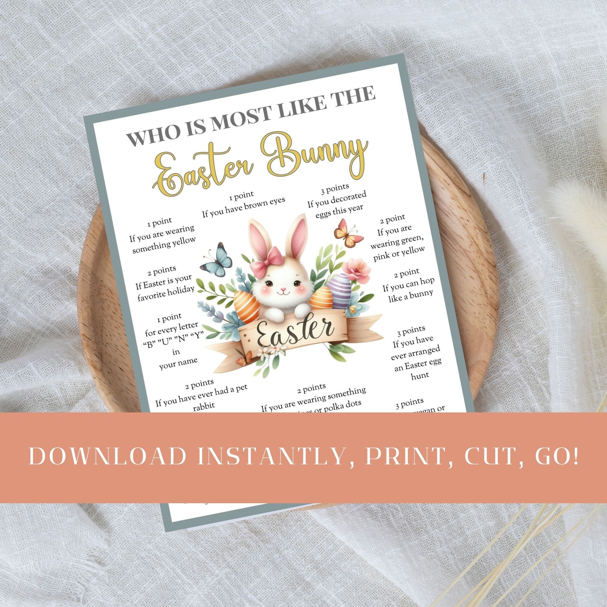 Who is Most Like the Easter Bunny, Fun Spring Game for Kids Adults ...