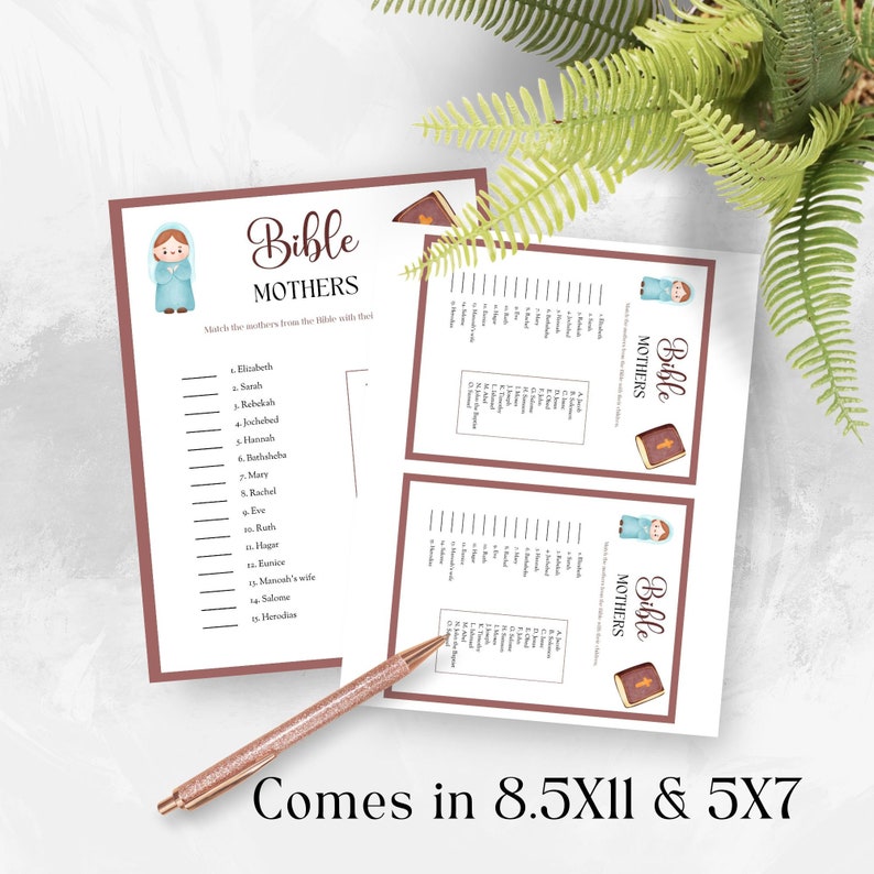 Women in Bible Game, Matching Game, Sunday School Activity, Christian ...