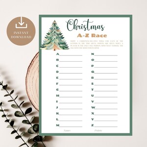 Christmas A-Z Race, Christmas Party Games Easy, Last Minute Idea Word ...