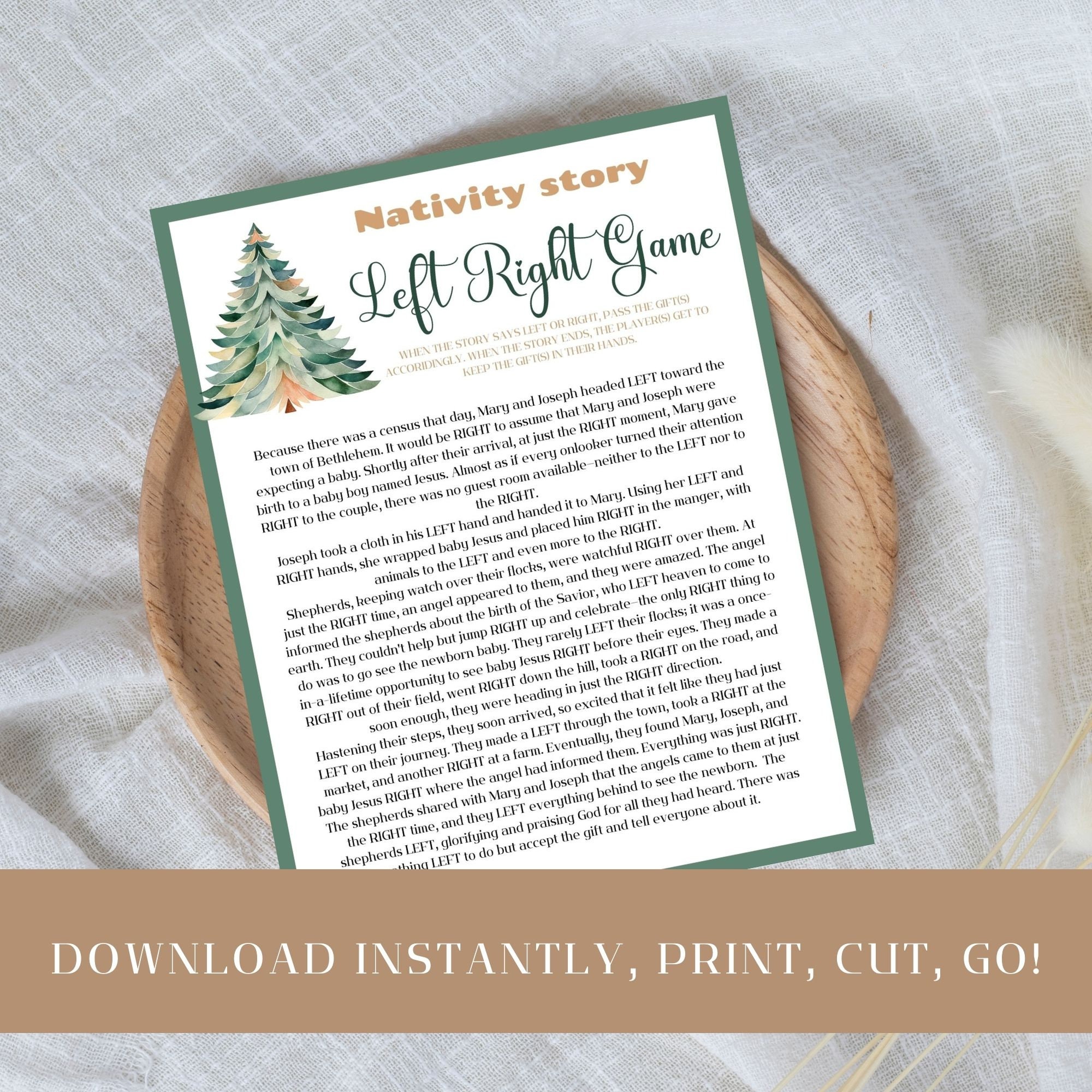 Left Right Nativity Story Christmas Game, Christmas Pass the Game Gift ...