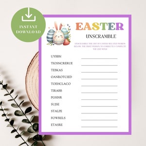Easter Games for Teens, Unscramble Words, Fun Spring Activity for Kids ...