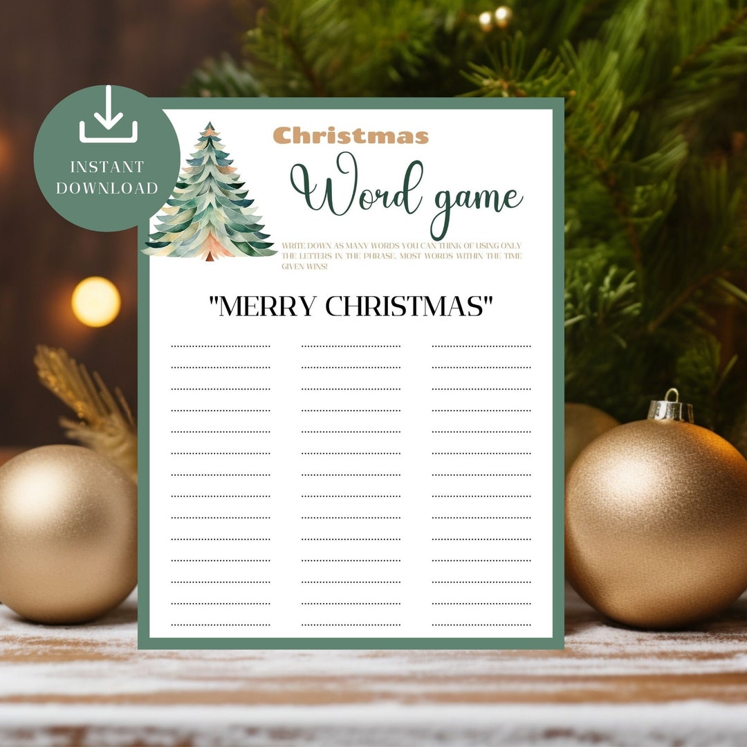 Holiday Party Game, Christmas Party Word Games for Kids Teens Adults ...
