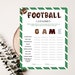 Football Party Games, Categories Word Game American Football Event for ...
