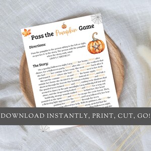Pass the Pumpkin Game Halloween Printable, Left Right Party Games for ...